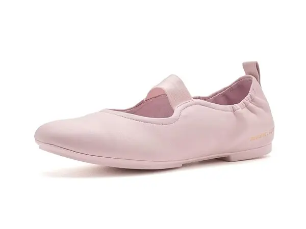 Fitflop X Pantone Delicato Poise Leather Mary Jane Flat Shoes Mauve Chalk - White