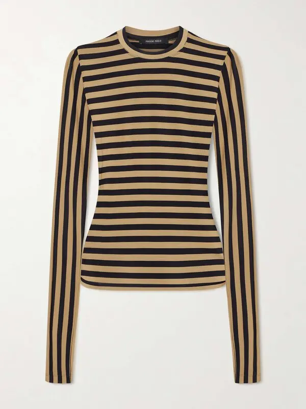 Phoebe Philo Stretch-jersey T-shirt - Light Brown