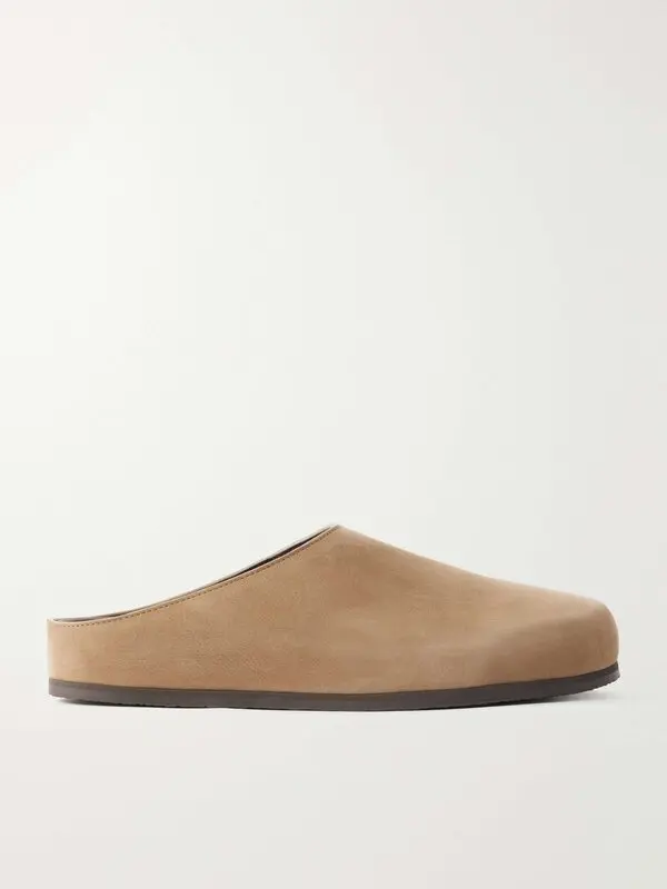 Studio Nicholson Wearing Suede Slip-ons - Taupe