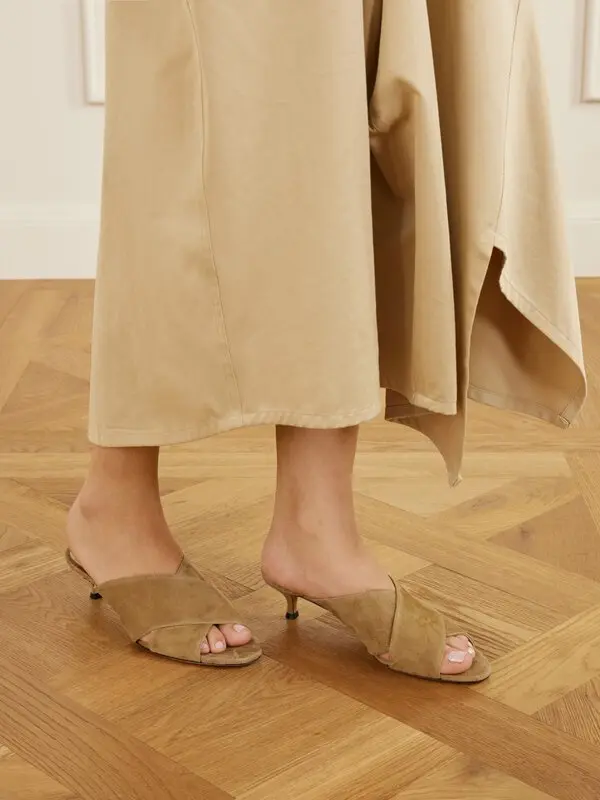Le Monde Beryl Luca 35 Suede Mules - Brown