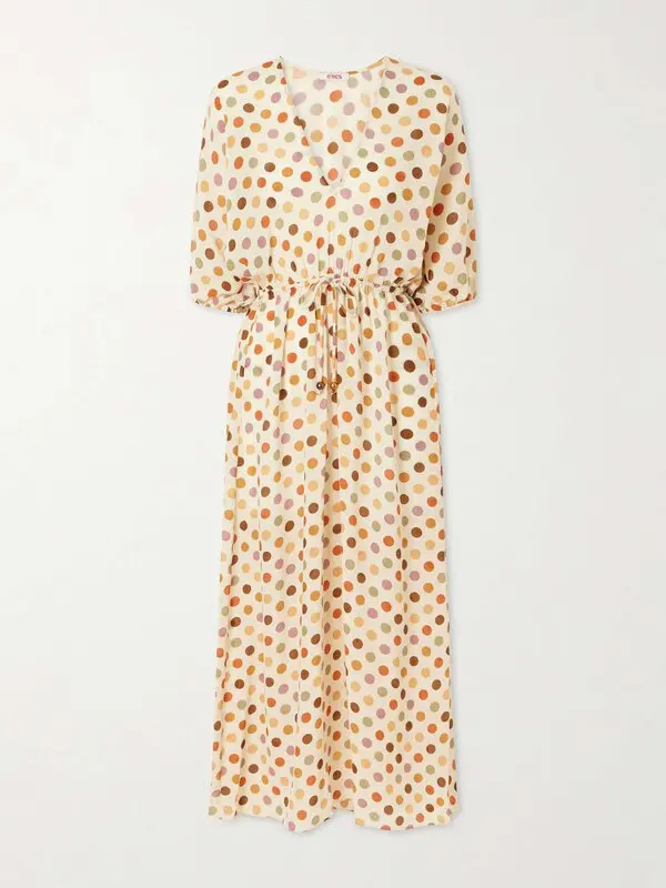 ERES Unexpected Polka-dot Silk-muslin Coverup - Cream