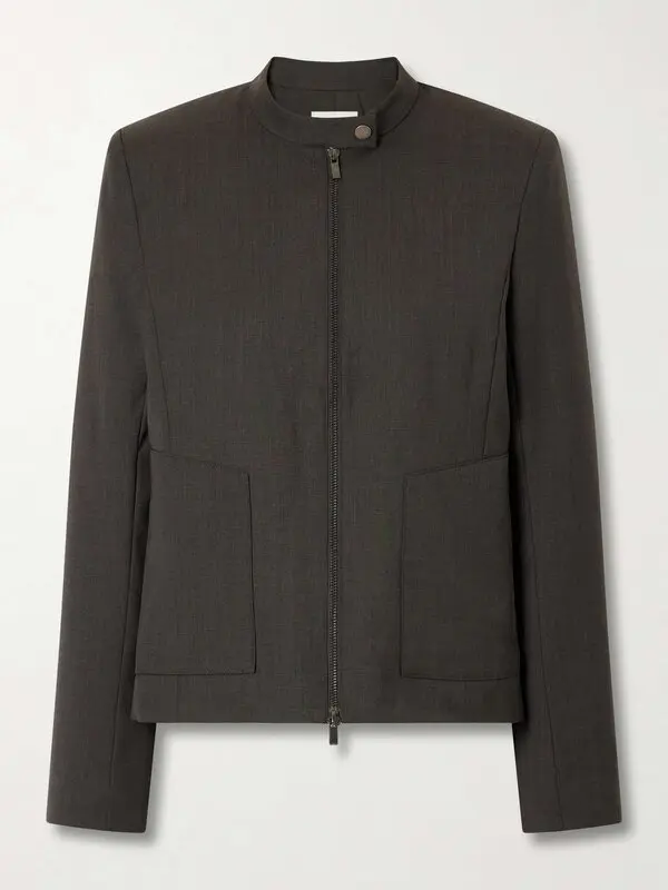 ST. AGNI Moto Wool-blend Jacket - Gray