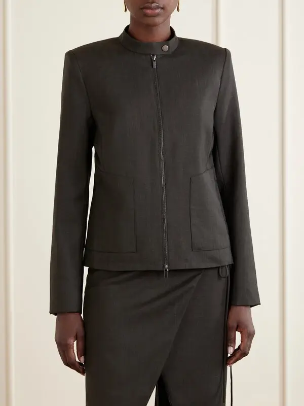 ST. AGNI Moto Wool-blend Jacket - Gray