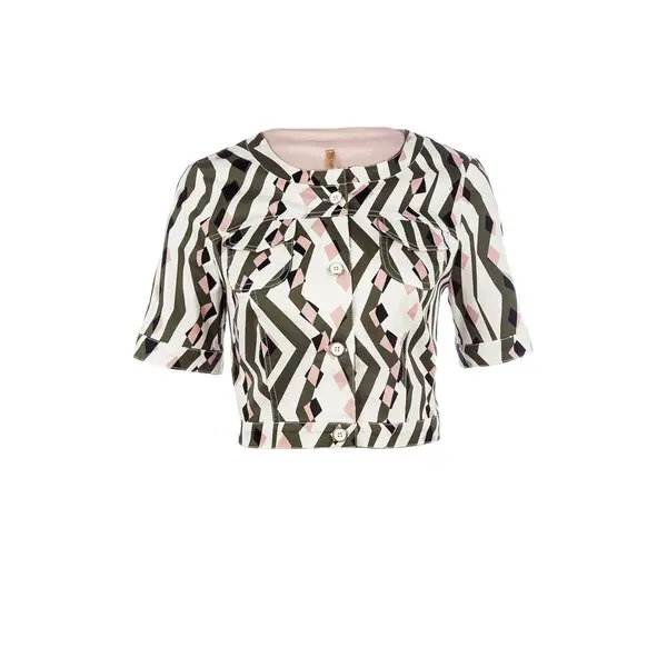 CONQUISTA Print Cropped Jacket
