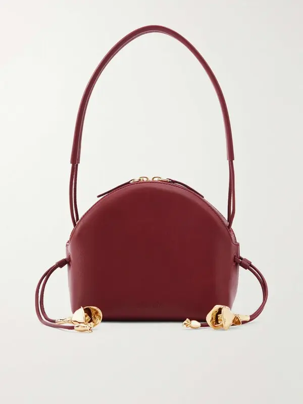 Erdem Flora Leather Shoulder Bag - Red