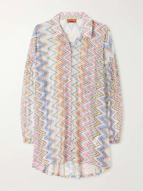 Missoni Striped Mesh Knitted Shirt