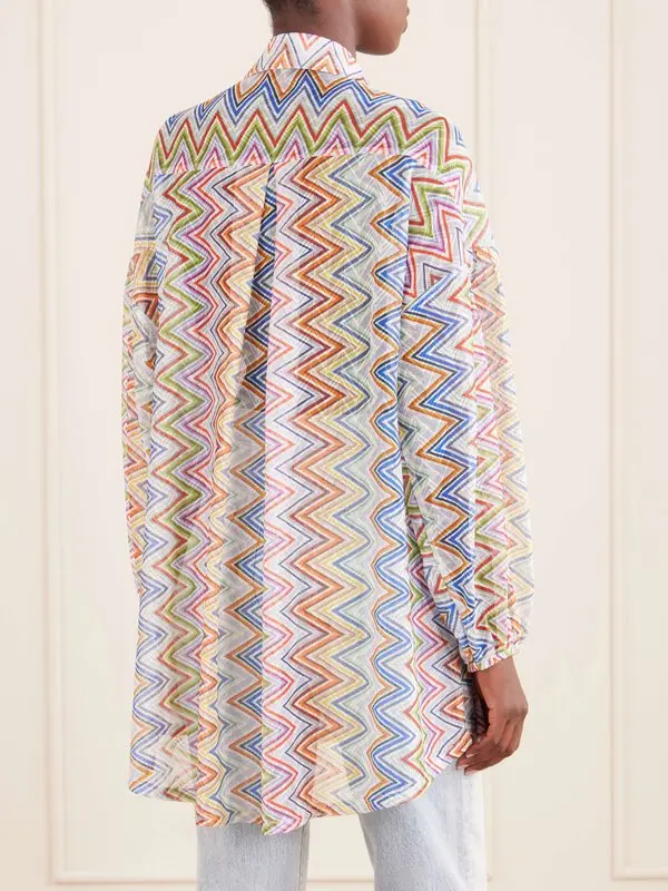 Missoni Striped Mesh Knitted Shirt