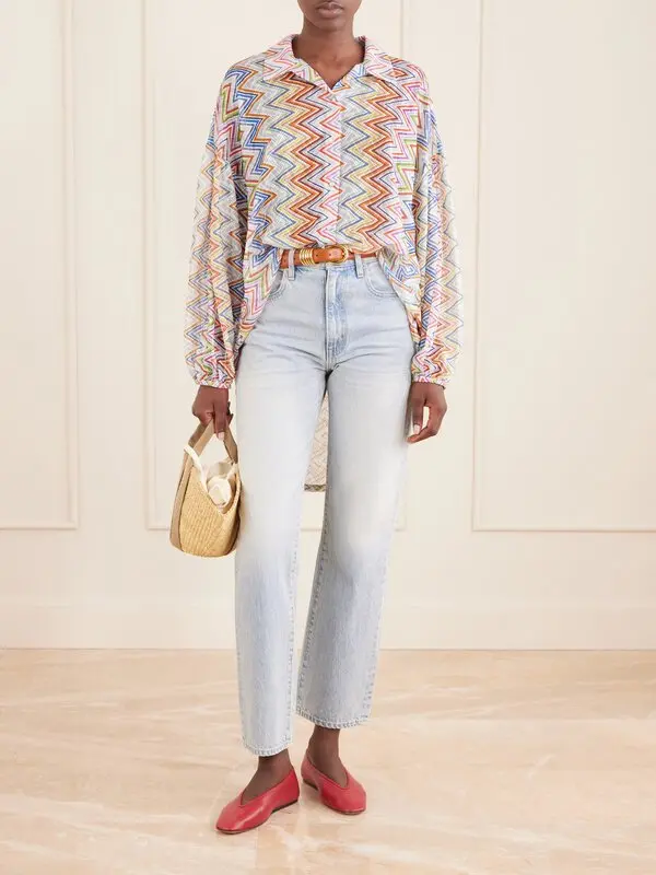 Missoni Striped Crochet-knit Shirt