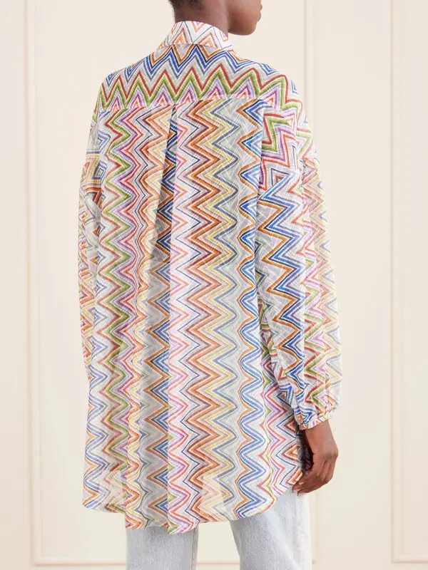 Missoni Striped Crochet-knit Shirt