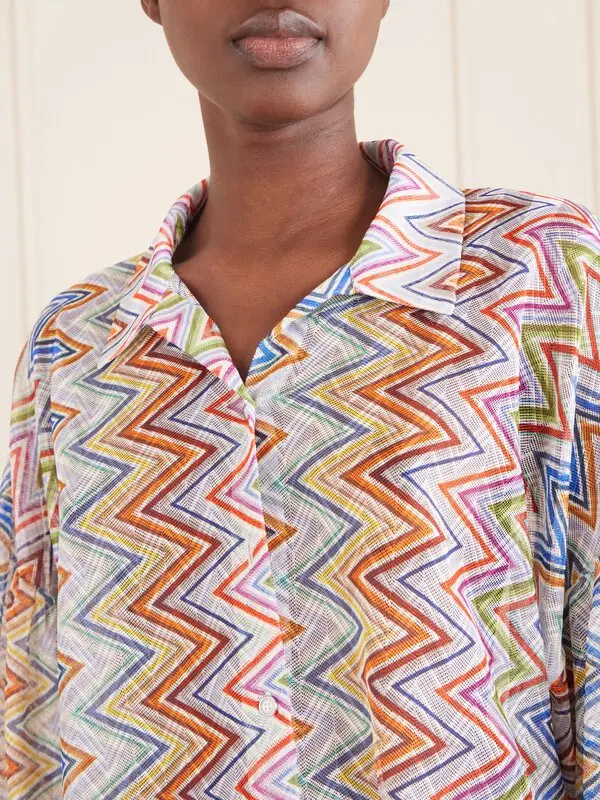 Missoni Striped Crochet-knit Shirt