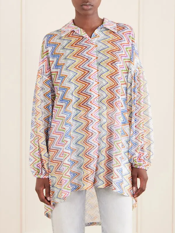 Missoni Striped Crochet-knit Shirt