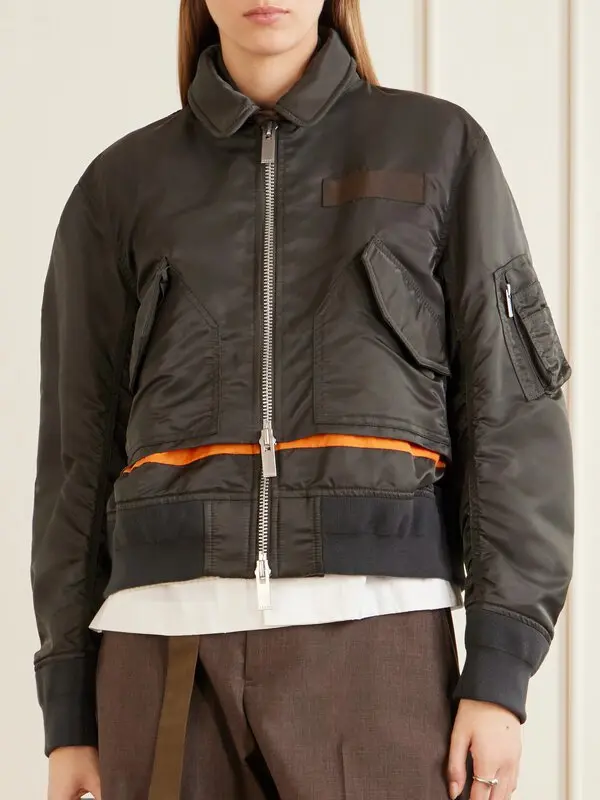 Sacai Cropped Padded Shell Bomber Jacket
