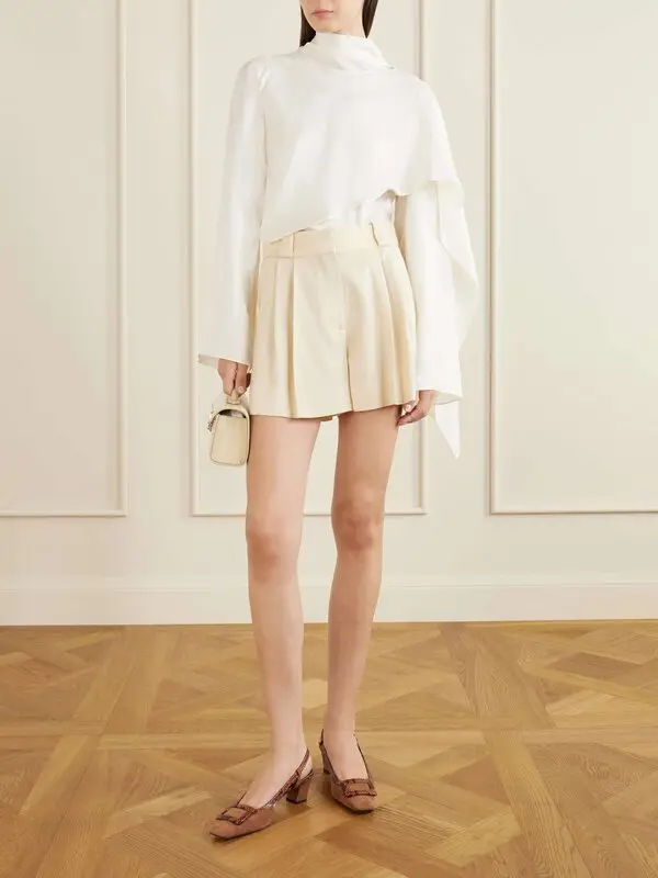ROGER VIVIER 45 Snake-effect Leather-trimmed Suede Pumps