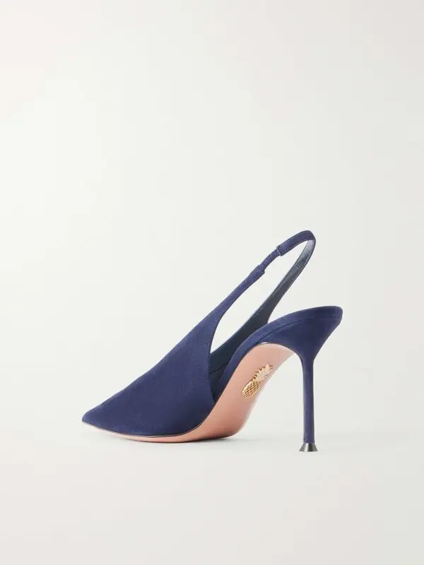 AQUAZZURA Voltaire 85 Suede Slingback Pumps