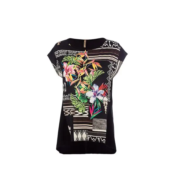CONQUISTA Sleeveless Print Top
