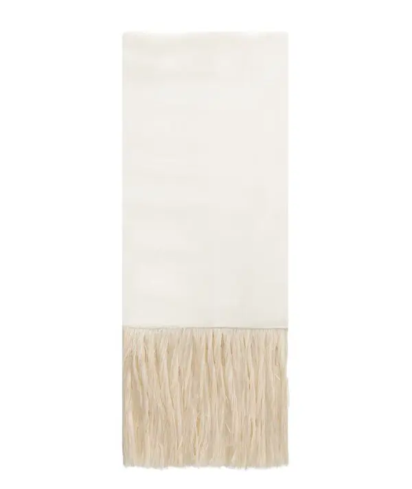 Le Sundial The Opera Fringed Silk Scarf - Neutrals