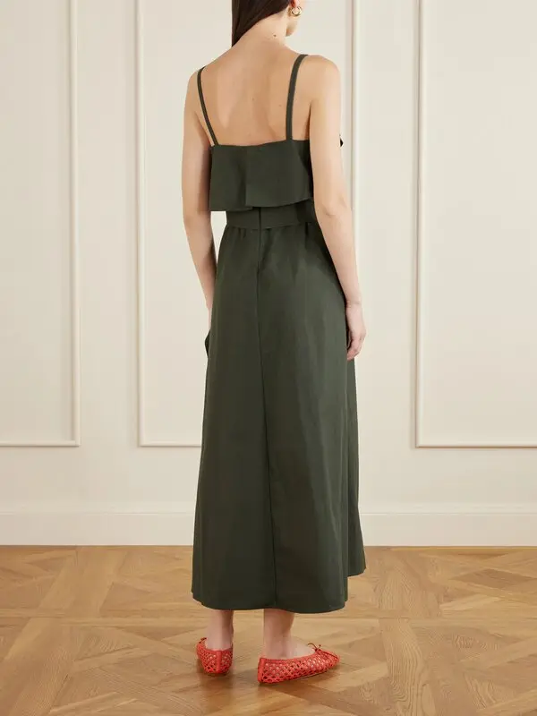 Proenza Schouler White Label Reign" Belted Midi Dress - Green