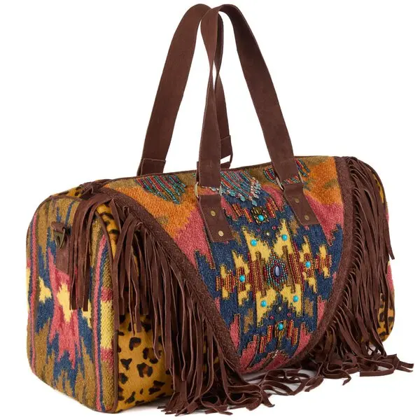 BEDROOM ATHLETICS Woodstock Luxury Boho Weekender Bag - Black
