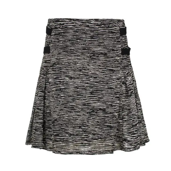 CONQUISTA White Knit Skater Style Skirt - Black