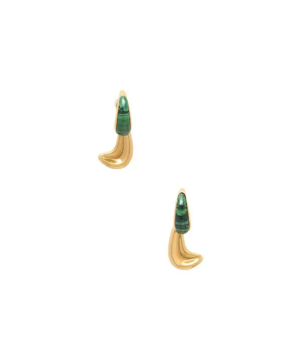 Khaite Cyclone Drop Earrings In Gold-plated Brass And Jade - Green