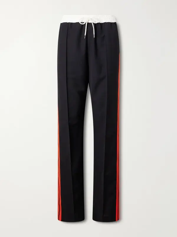 WALES BONNER Energy Striped Wool Track Pants - Black