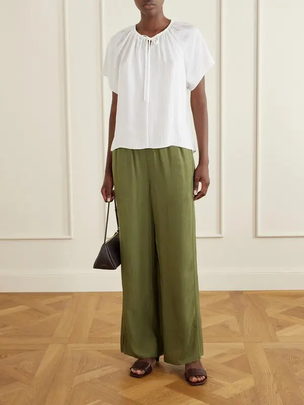 Theory Crepon Wide-leg Pants