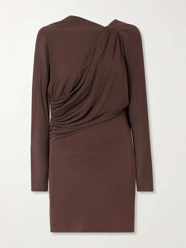 Alex Perry Open-back Draped Jersey Mini Dress - Black