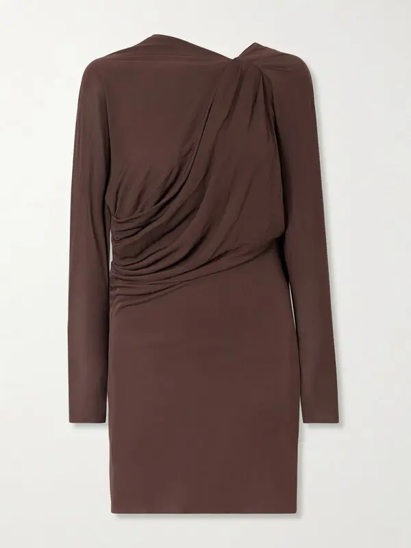 Alex Perry Open-back Draped Jersey Mini Dress - Black