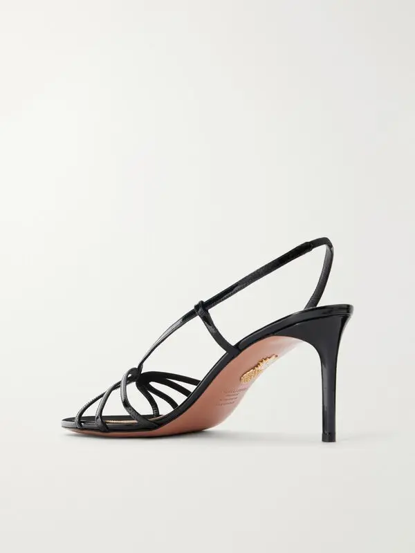 AQUAZZURA Talk To Me 75 Patent Leather Slingback Sandals