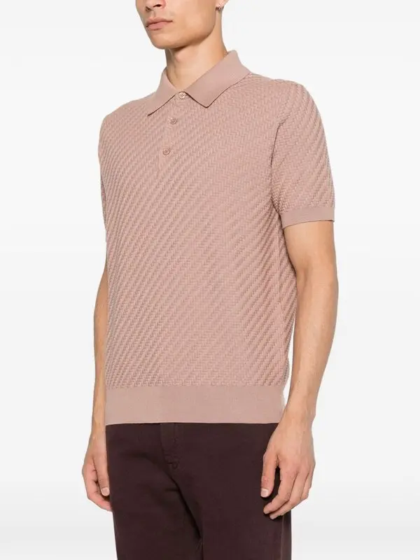 Brioni Cotton And Cashmere Polo Shirt - Pink