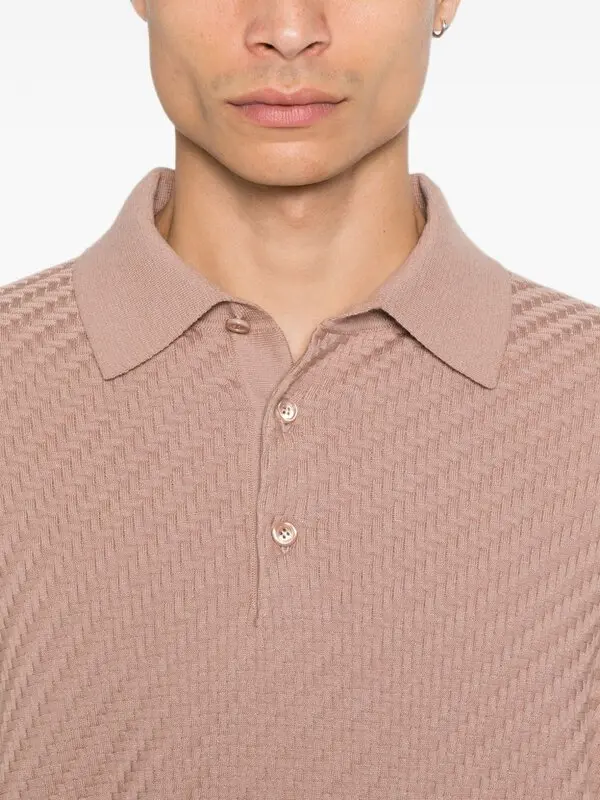 Brioni Cotton And Cashmere Polo Shirt - Pink