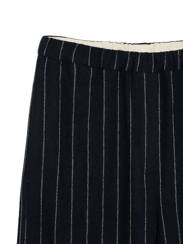 ALYSI Wool Striped Wide-leg Trousers