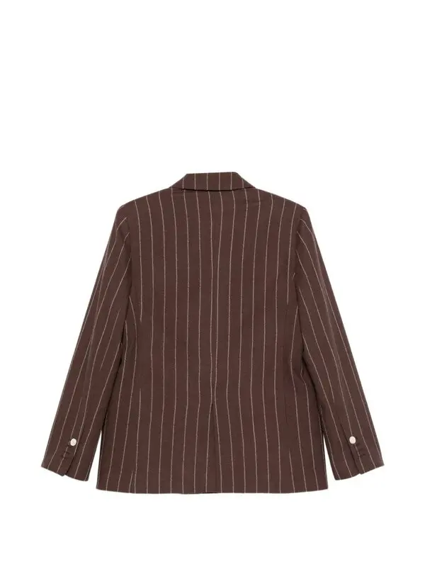 ALYSI Wool Striped Double-breasted Jacket