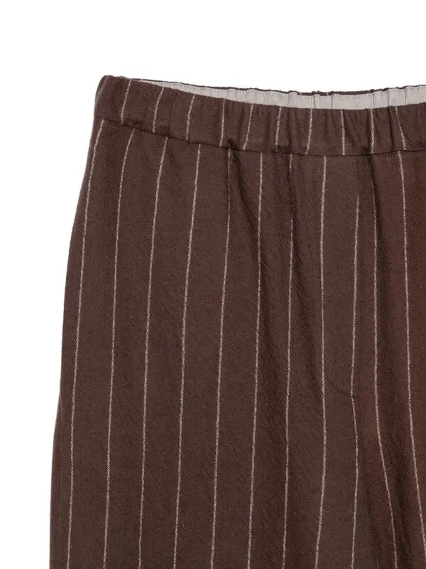 ALYSI Wool Striped Wide-leg Trousers