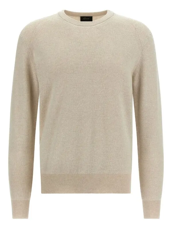 Brioni Cashmere And Wool Crewneck Sweater - Beige