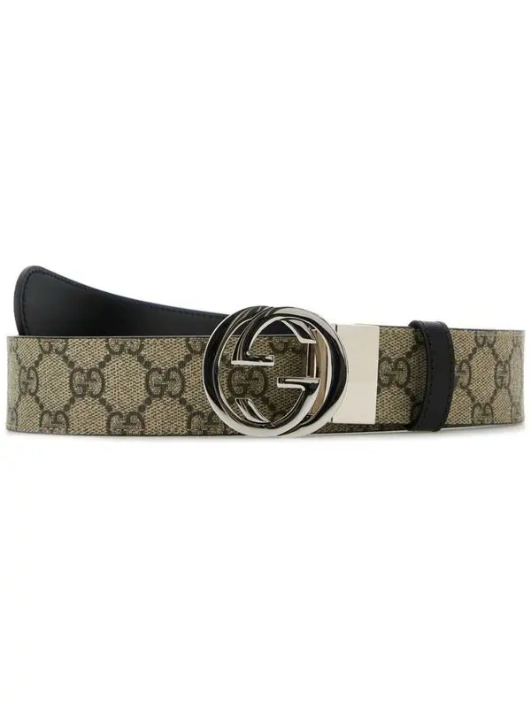 Gucci Gg Interlocking Reversible Belt - Beige