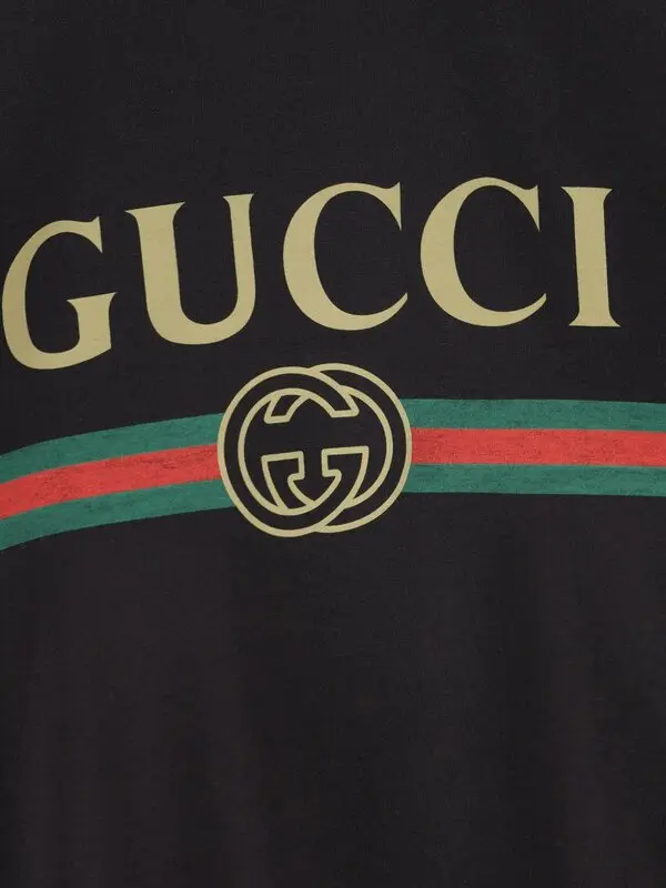 Gucci Logo Striped Cotton T-shirt