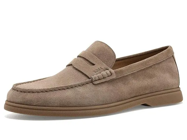 BOSS Sienne Suede Loafers Flat Shoes Medium - Beige