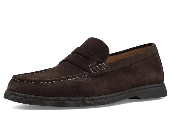 BOSS Sienne Suede Loafers - Brown