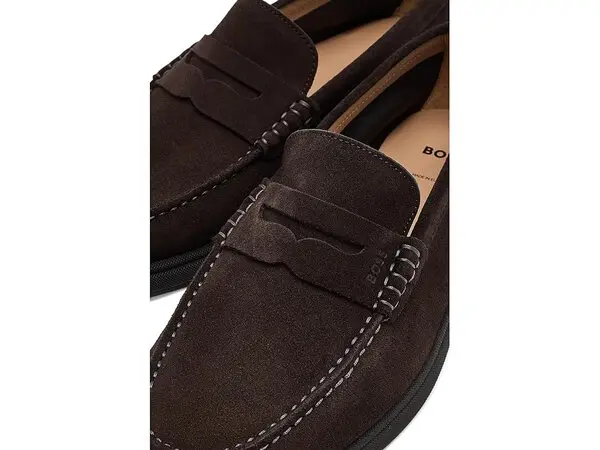 BOSS Sienne Suede Loafers - Brown
