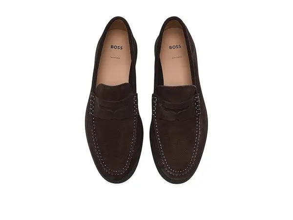 BOSS Sienne Suede Loafers - Brown