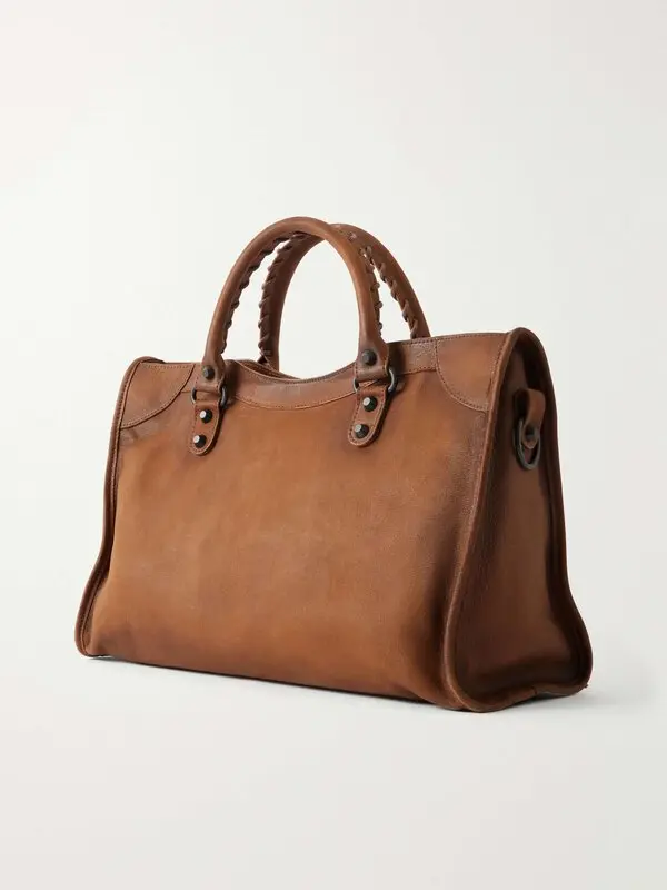 Balenciaga Le City Crinkled-leather Shoulder Bag