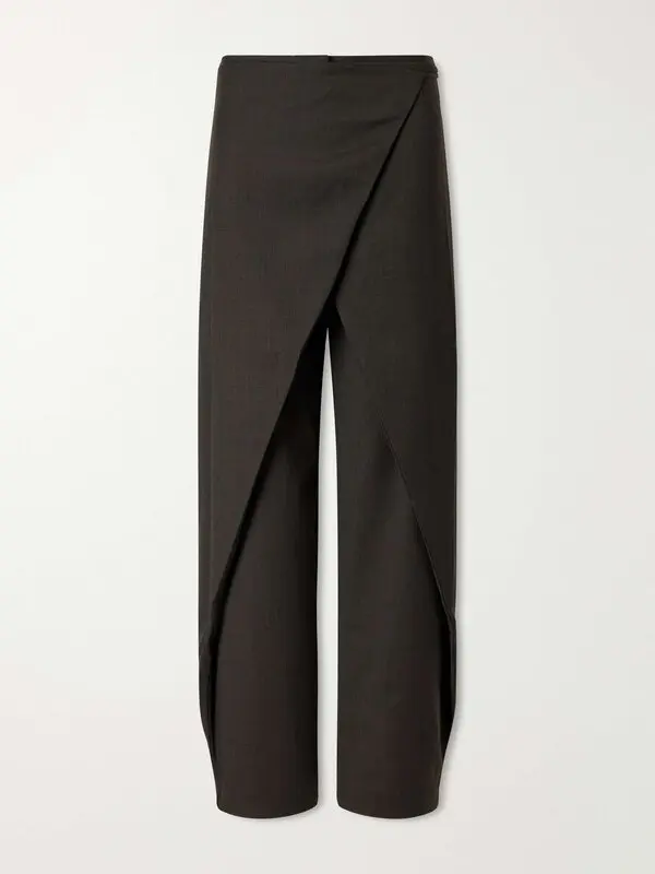 ST. AGNI Rouleau Wool-blend Wide-leg Pants - Gray