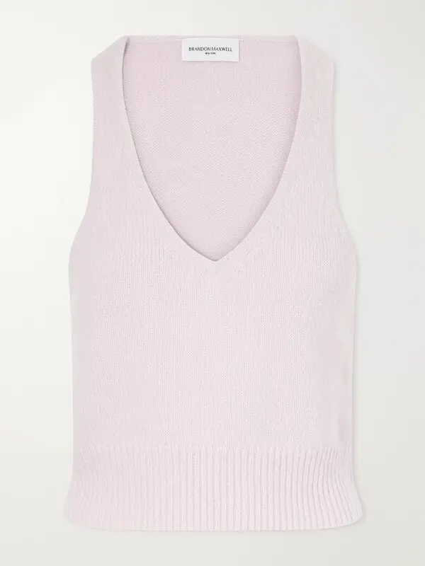 Brandon Maxwell The Reese Silk And Cashmere-blend Tank - Pink