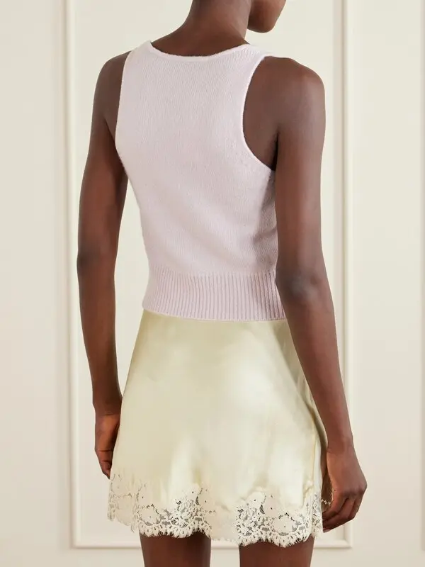 Brandon Maxwell The Reese Silk And Cashmere-blend Tank - Pink