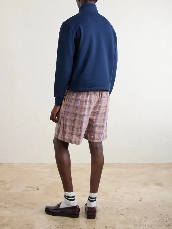 DRAKE'S Cotton-jersey Half-zip Sweatshirt