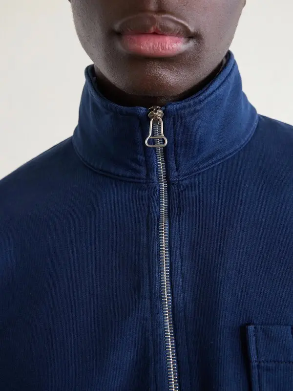 DRAKE'S Cotton-jersey Half-zip Sweatshirt