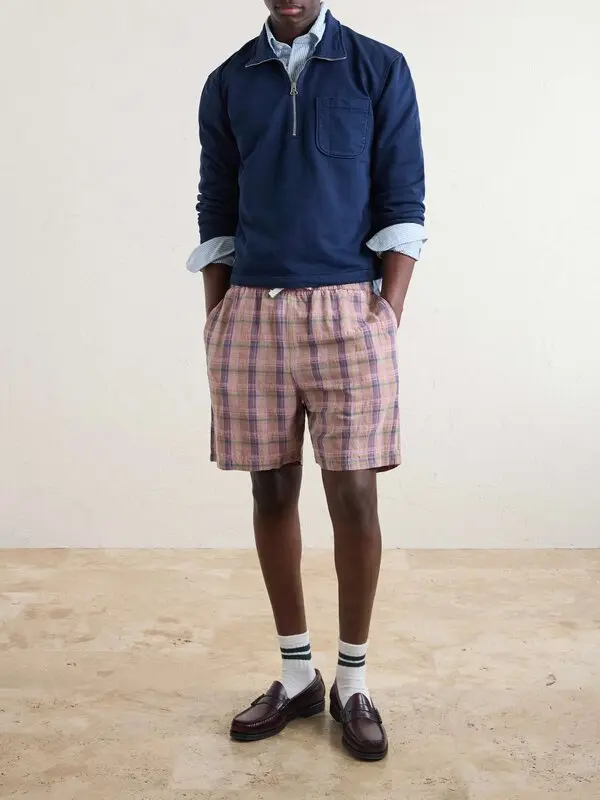 DRAKE'S Cotton-jersey Half-zip Sweatshirt