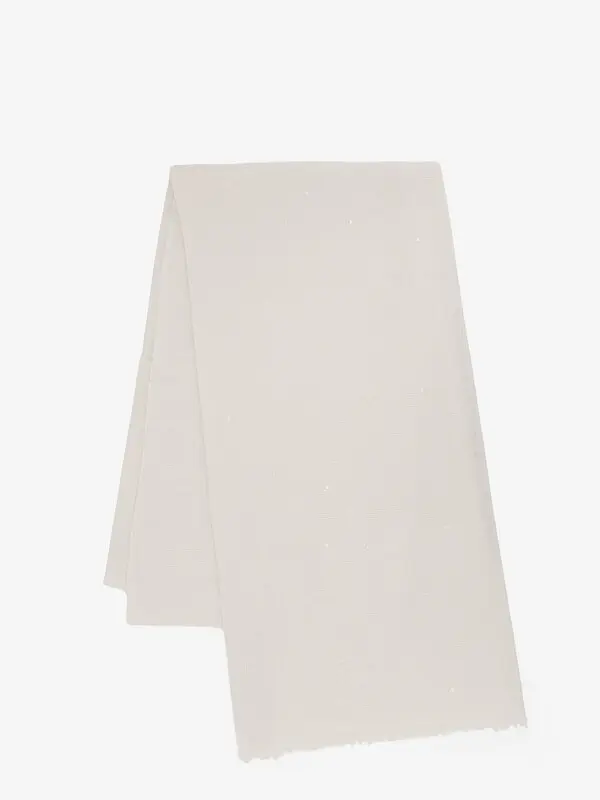 Brunello Cucinelli Cashmere And Silk Scarf - White