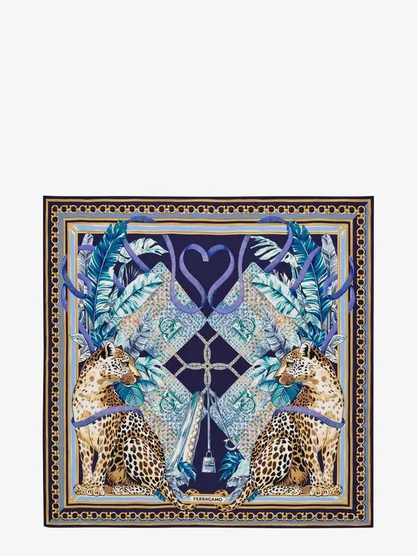 FERRAGAMO Felindra Silk Foulard - Blue
